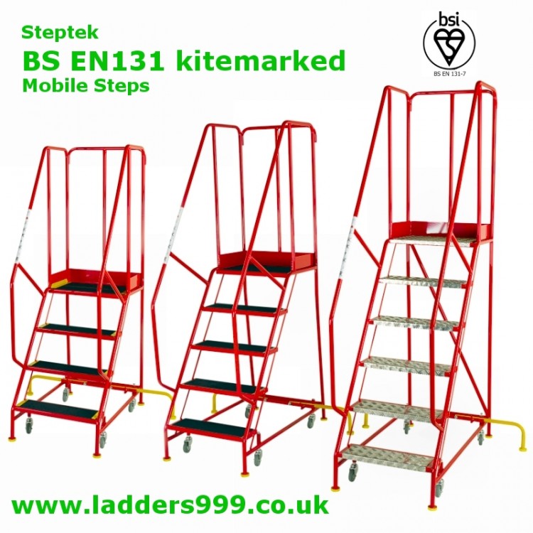 Steptek BS EN131 kitemarked Mobile Safety Steps by Ladders999